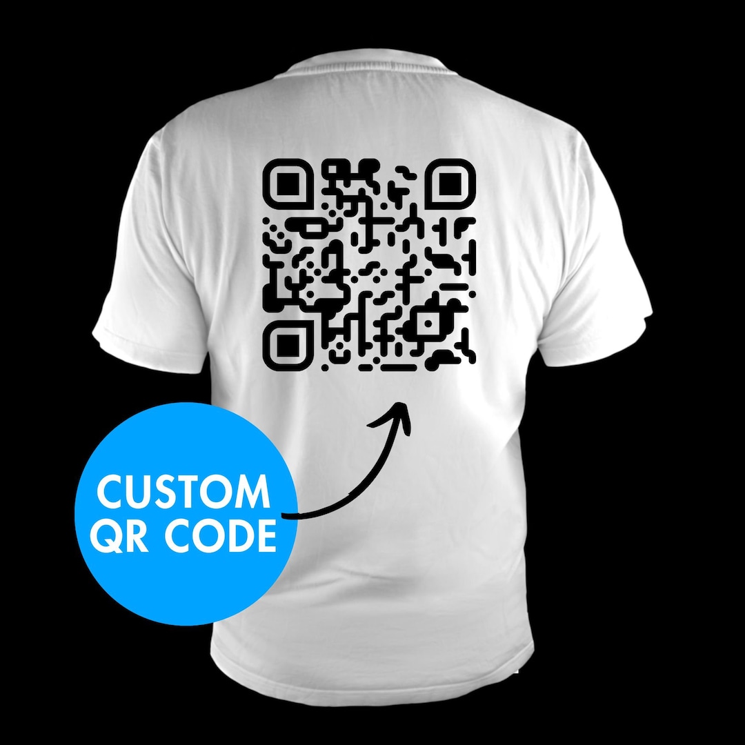 Personalised QR Code T-shirt, Custom Back Graphic T-shirt, Mens ...