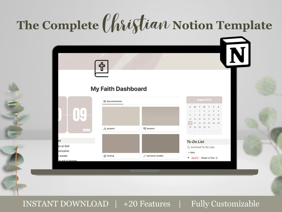The Complete Christian Notion Template | Tracker | Prayer Journal ...