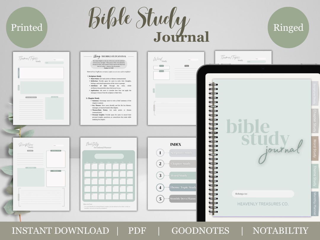 Bible Study Journal | Ringed | PDF | Templates | Minimalistic ...