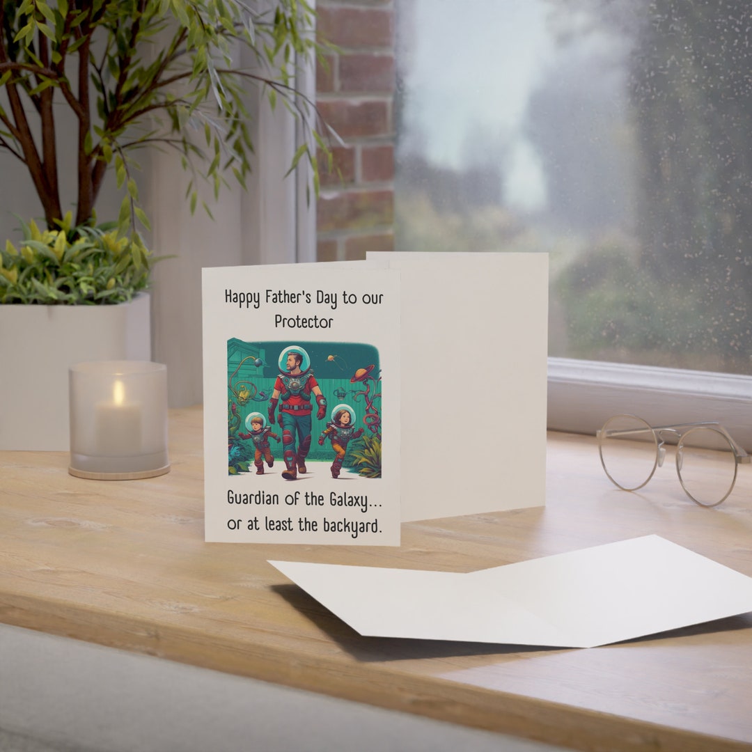Happy Fathers Day Space Protector Card Sci-fi Dad, Guardian of the ...