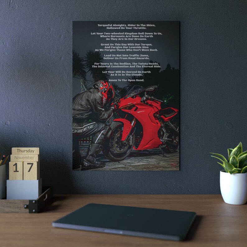 Rider's Reverence: Motorcycle Prayer Aluminum Composite Poster - Etsy