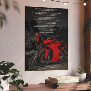 Rider's Reverence: Motorcycle Prayer Aluminum Composite Poster - Etsy