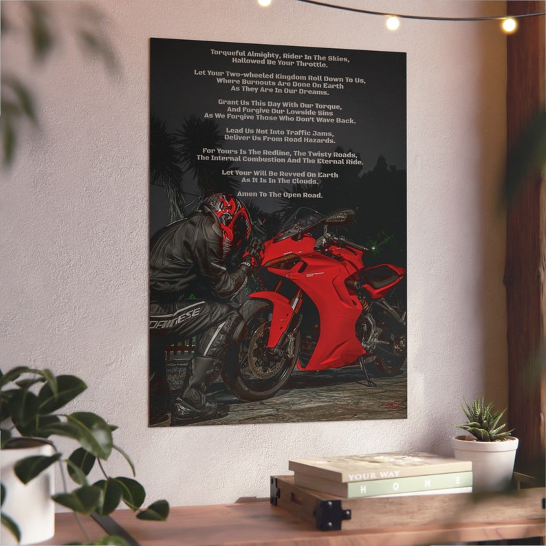 Rider's Reverence: Motorcycle Prayer Aluminum Composite Poster - Etsy