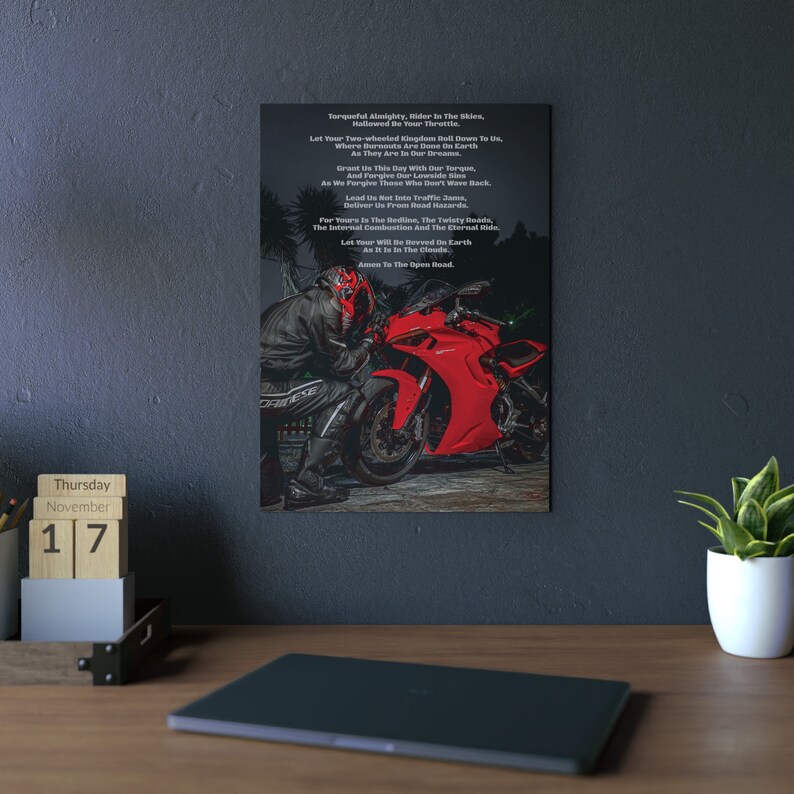 Rider's Reverence: Motorcycle Prayer Aluminum Composite Poster - Etsy
