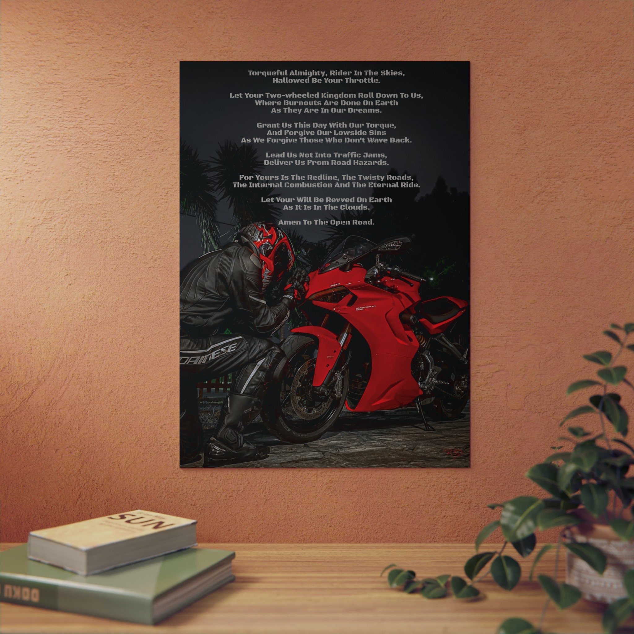 Rider's Reverence: Motorcycle Prayer Aluminum Composite Poster - Etsy