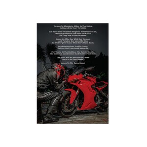 Rider's Reverence: Motorcycle Prayer Aluminum Composite Poster - Etsy
