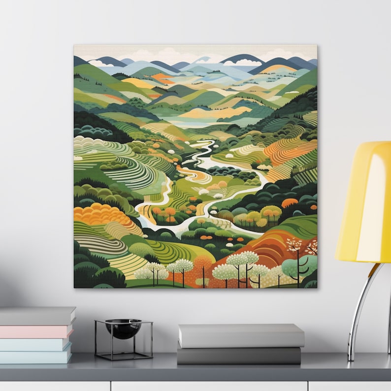 Rice Terrace Art, Asian Art Wall Decor Canvas, Scenic Wall Decor ...