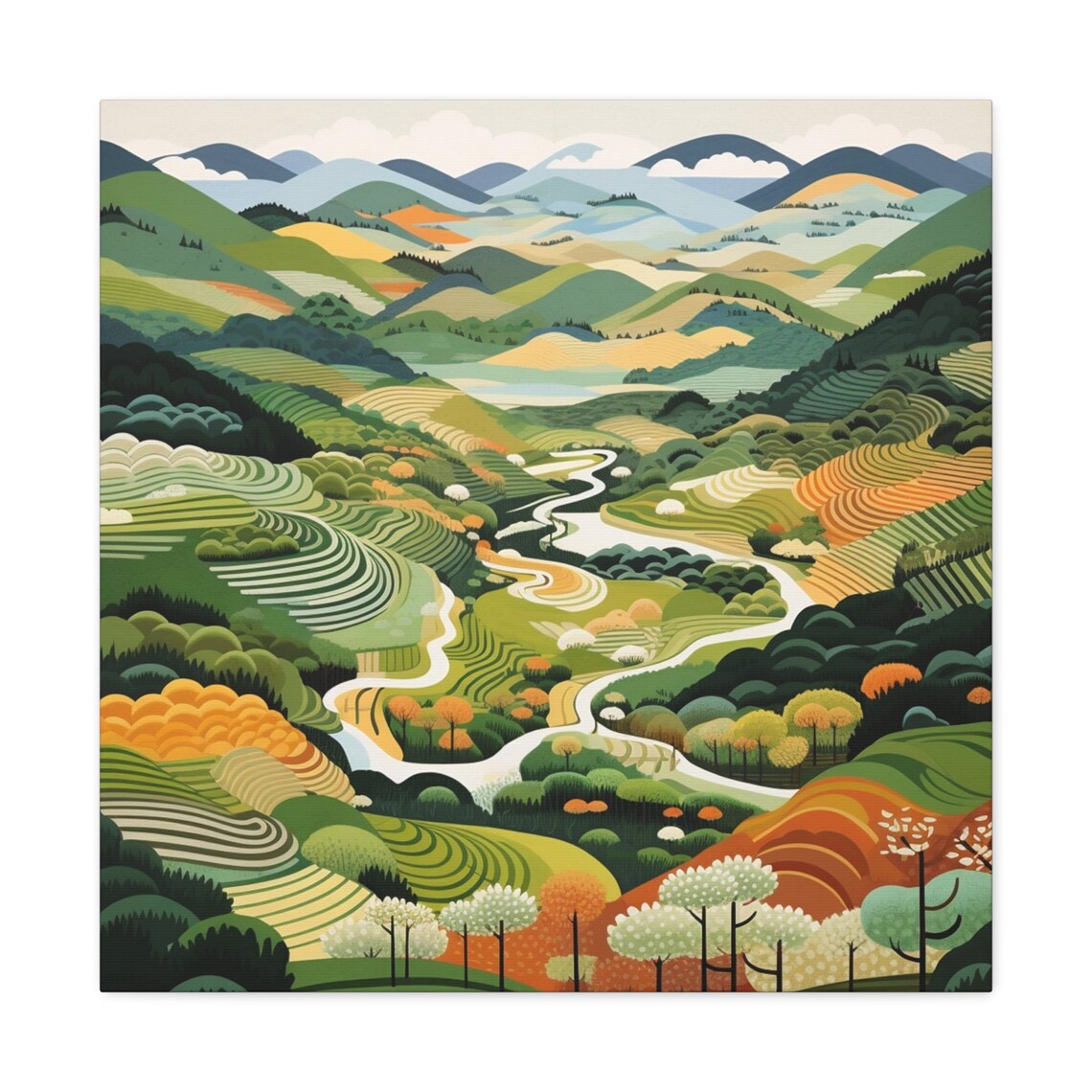 Rice Terrace Art, Asian Art Wall Decor Canvas, Scenic Wall Decor ...