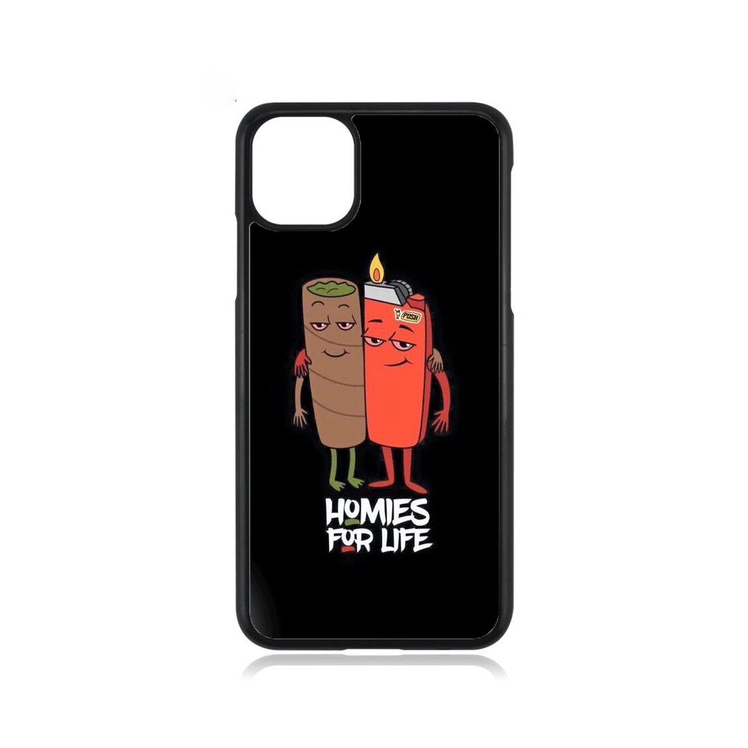 Funny Cannabis Weed Joint and Lighter Phone Case Cover for iPhone 14 13 ...