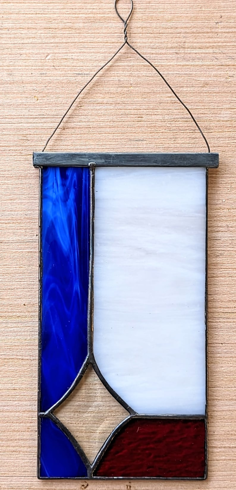 One Patriotic Stained Glass Flag Suncatcher, Red Whit Blue, Bevel ...