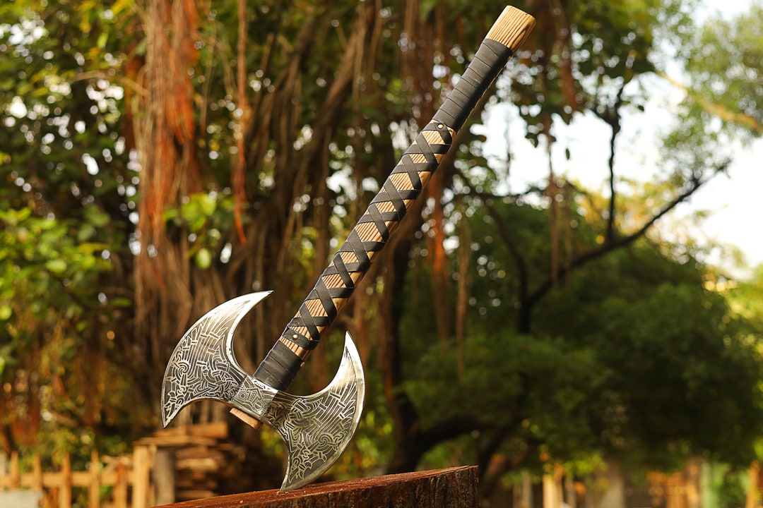 DOUBLE HEADED AXE, Two Sided Axe, Double Bit Axe, Hand Forged Double ...