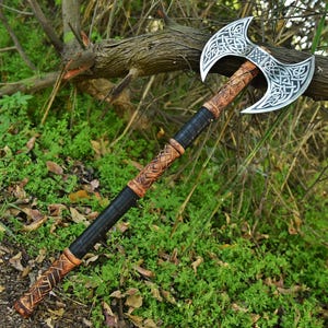 DOUBLE HEADED AXE, Hand Forged Axe, Double Bit Axe, Two Handed Axe ...