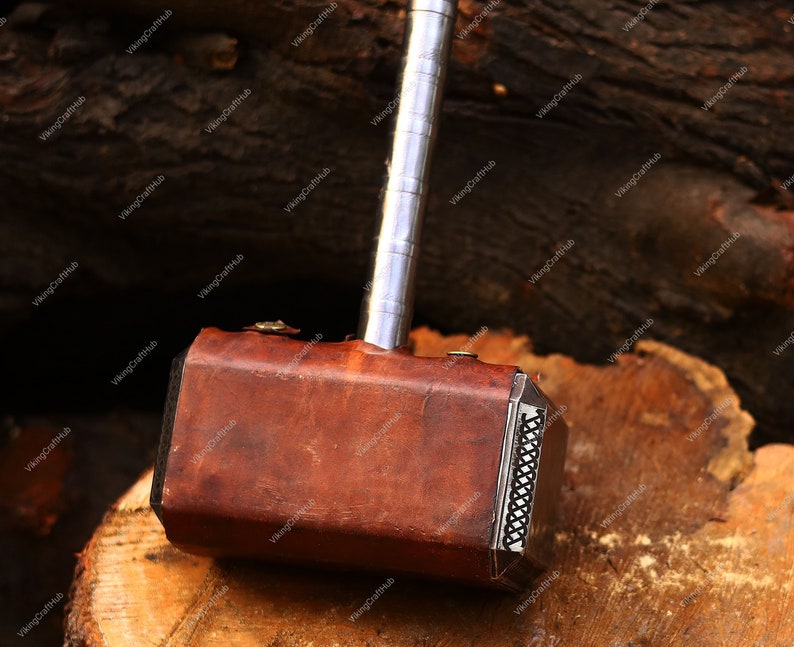 Personalized Metal Thor Hammer: Leather Wrapped Avengers Gift - Etsy