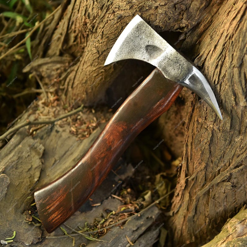 Hand Forged Tomahawk Axe, Viking Ragnar Axe, Ash Wood Handle Axe With ...