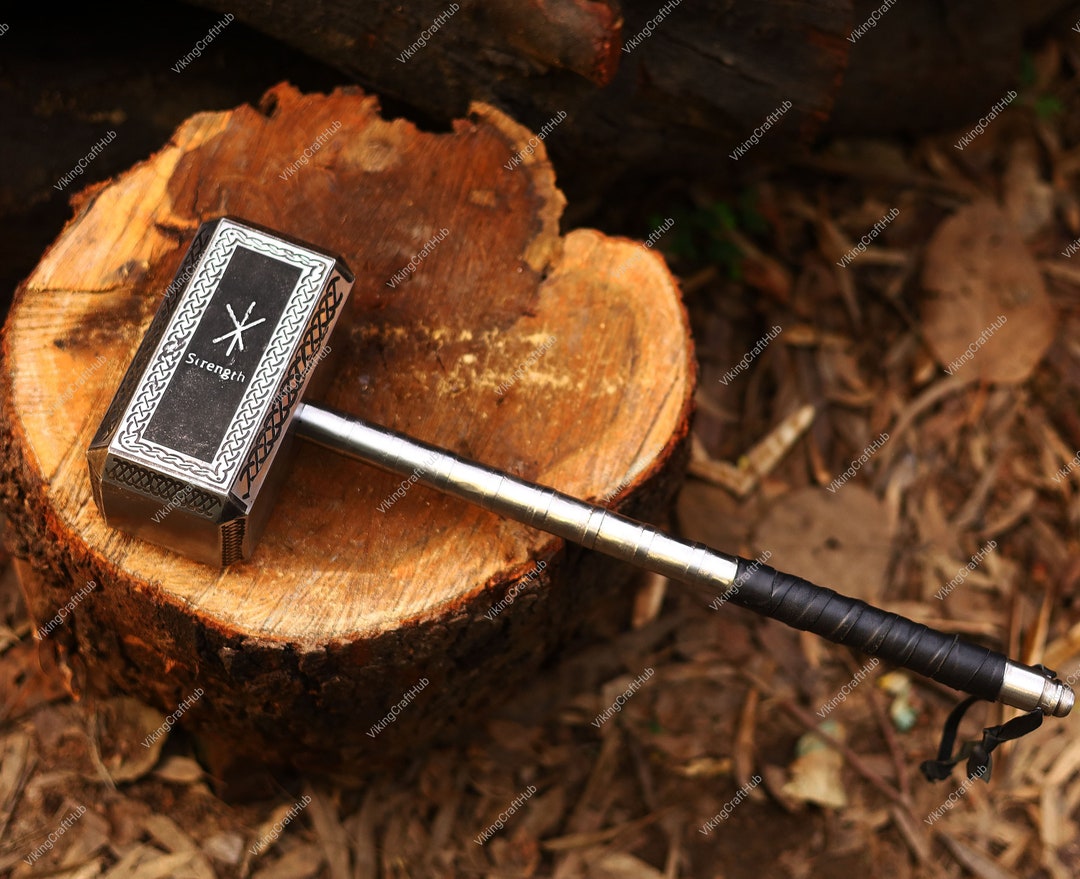 Personalized Metal Thor Hammer: Leather Wrapped Avengers Gift - Etsy