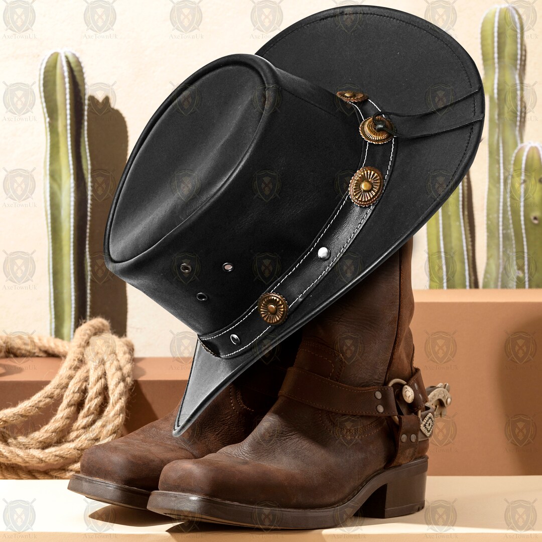 COWBOY HAT With Face & and Hat Band Custom Leather Cowgirl Hat in All ...
