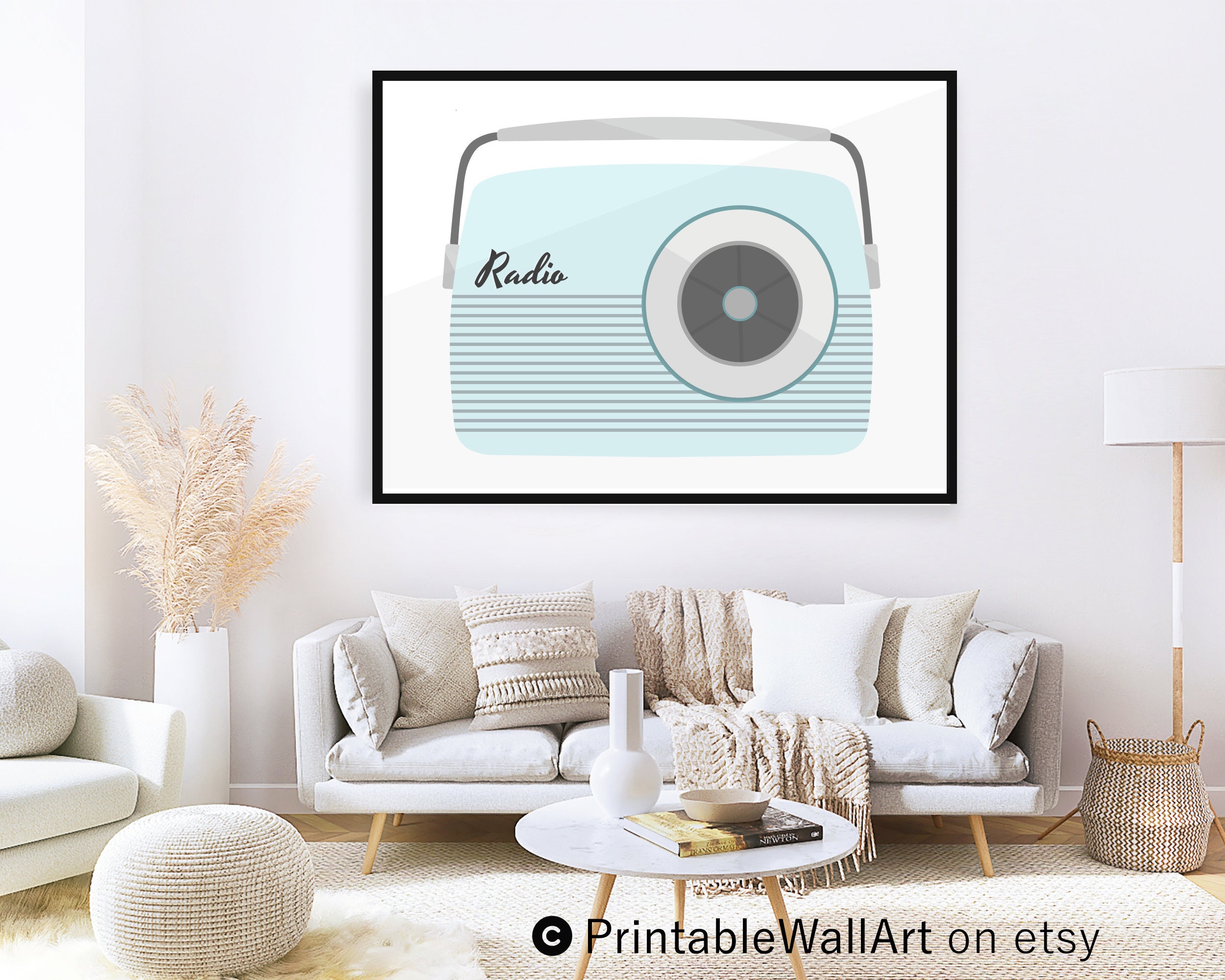 Vintage Radio Wall Art Poster Printable PDF Download Retro Style, Music ...