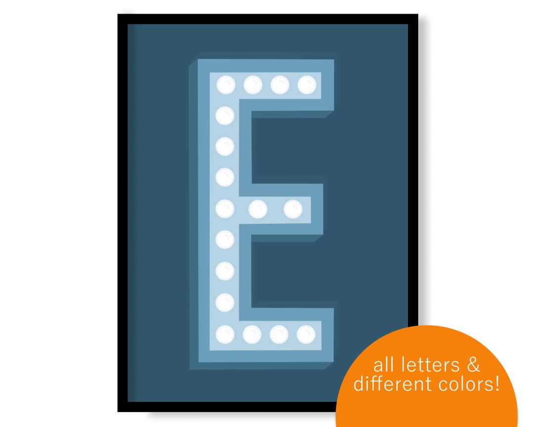 Retro Marquee Letter Home Decor Printable Poster Download Retro Desigm ...