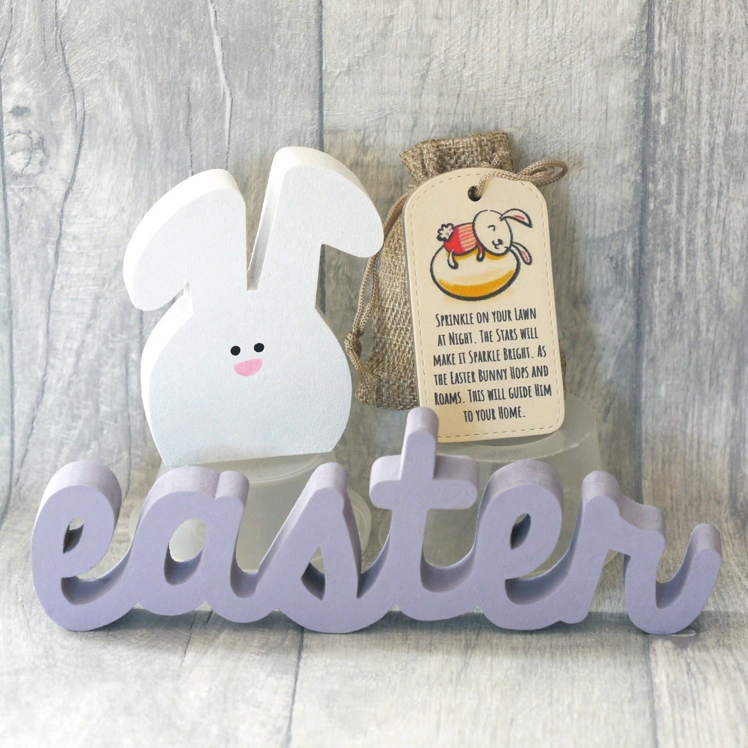 Magic Easter Bunny and Script Word Art Letter Set Decoration With Magic ...