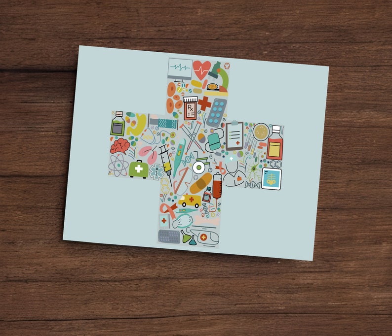 Printable Card for Medical Professionals Card for Nurses Card for ...