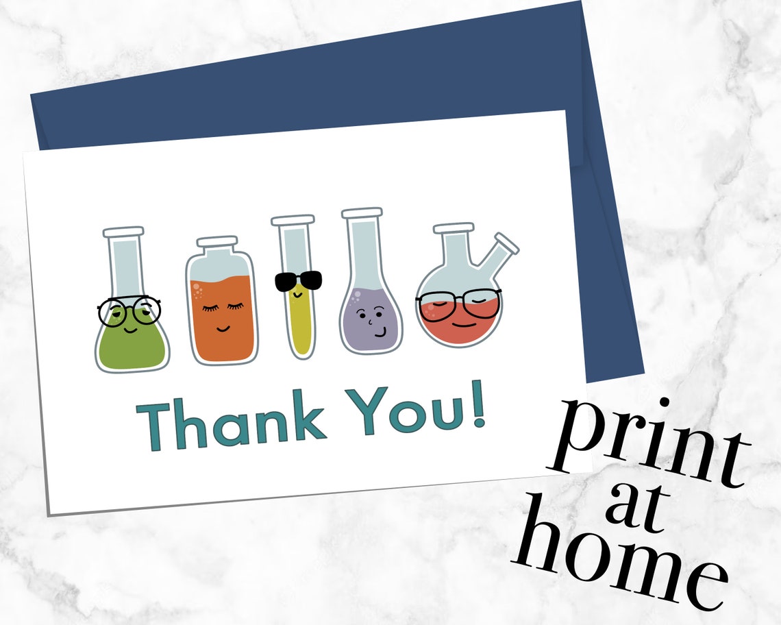 Digital Thank You Card | Chemistry Teacher | Science Teacher - Etsy