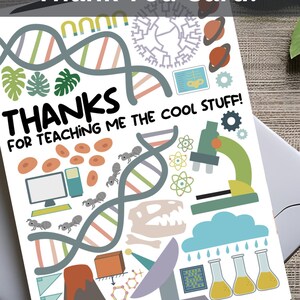 Printable Thank You Card | STEM Science Teacher - Etsy