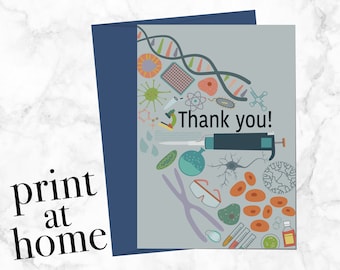 Biology Thank You Card Mrna Biochemistry Genetics Scientist Nerd Geek ...