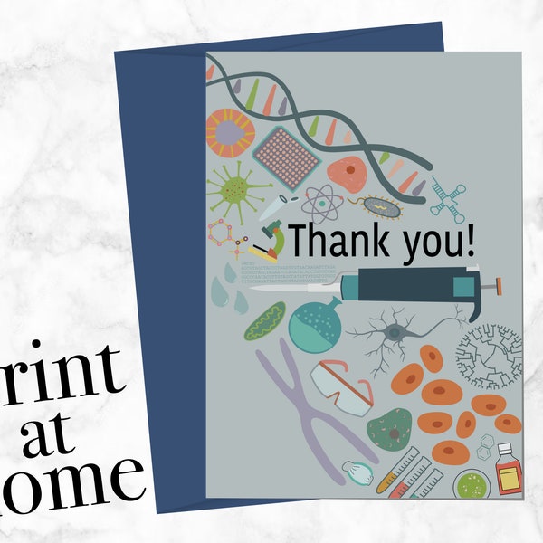 Biology Thank You Card - Etsy