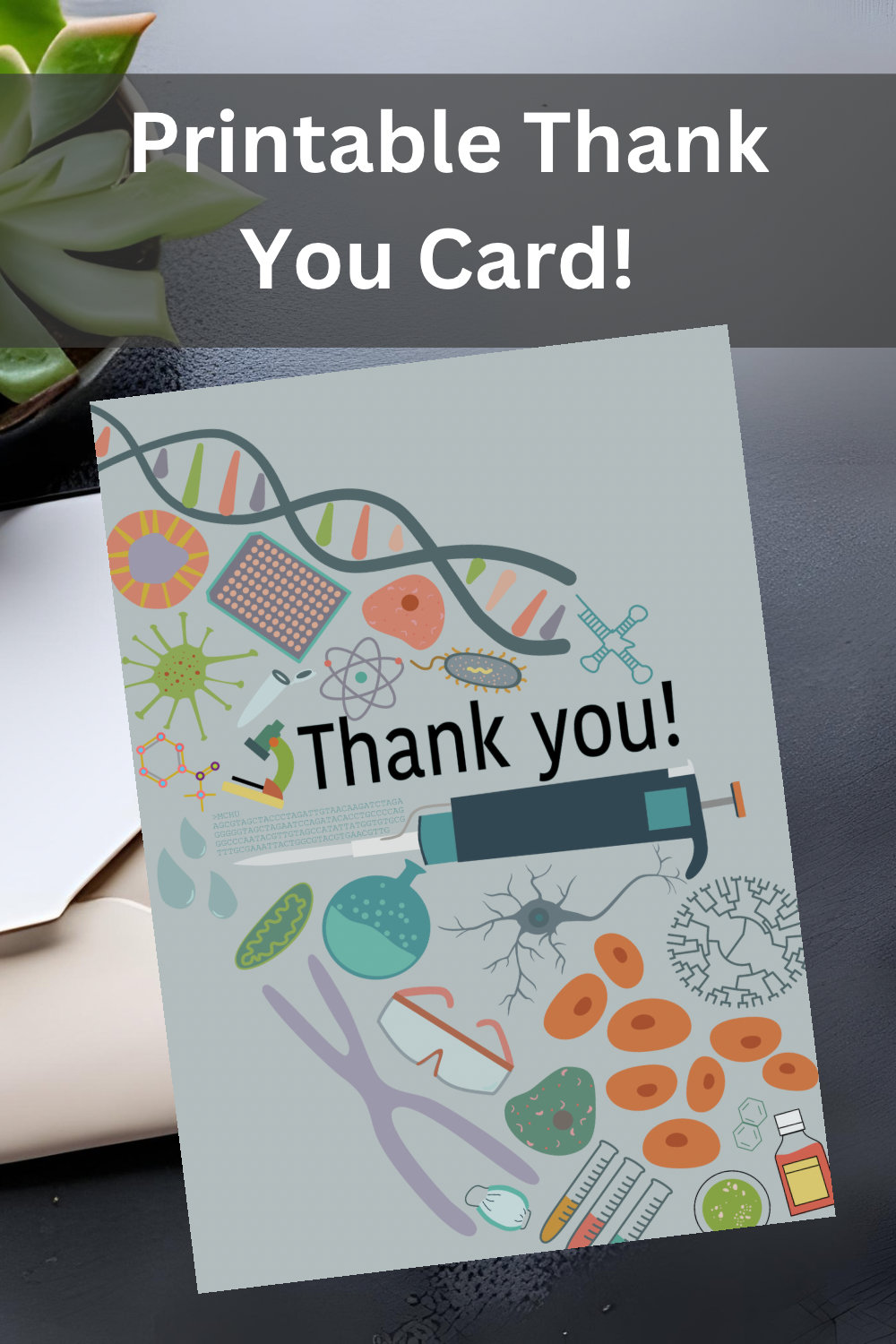 Digital Thank You Card | Biology Teacher Card - Etsy