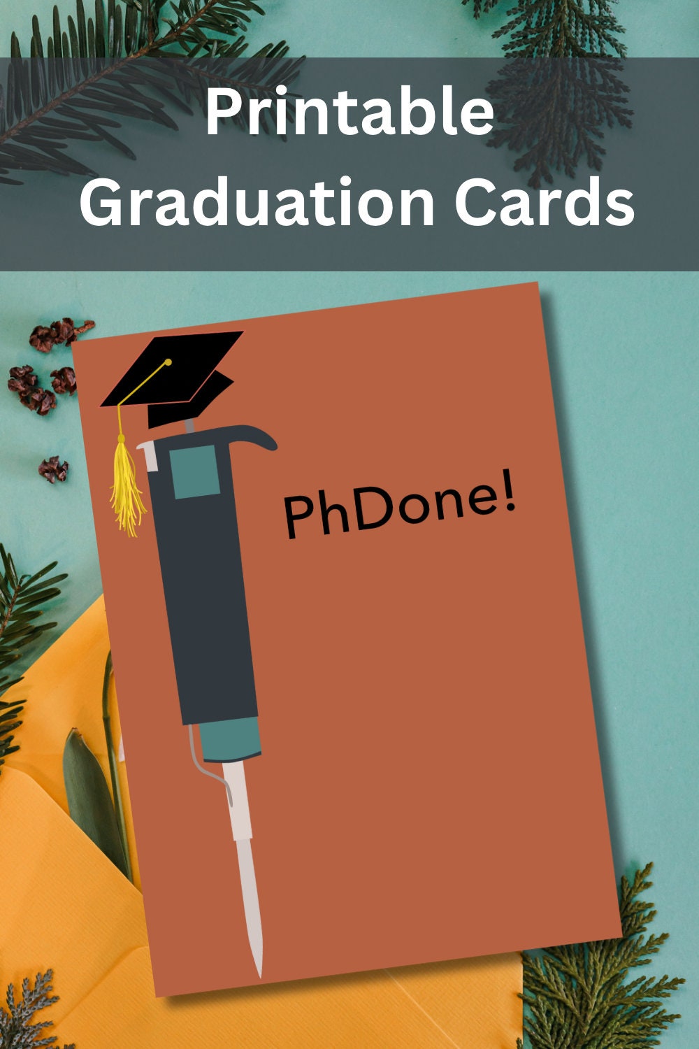 Printable Phd Graduation Card | Graduation Card for Phd in Molecular ...