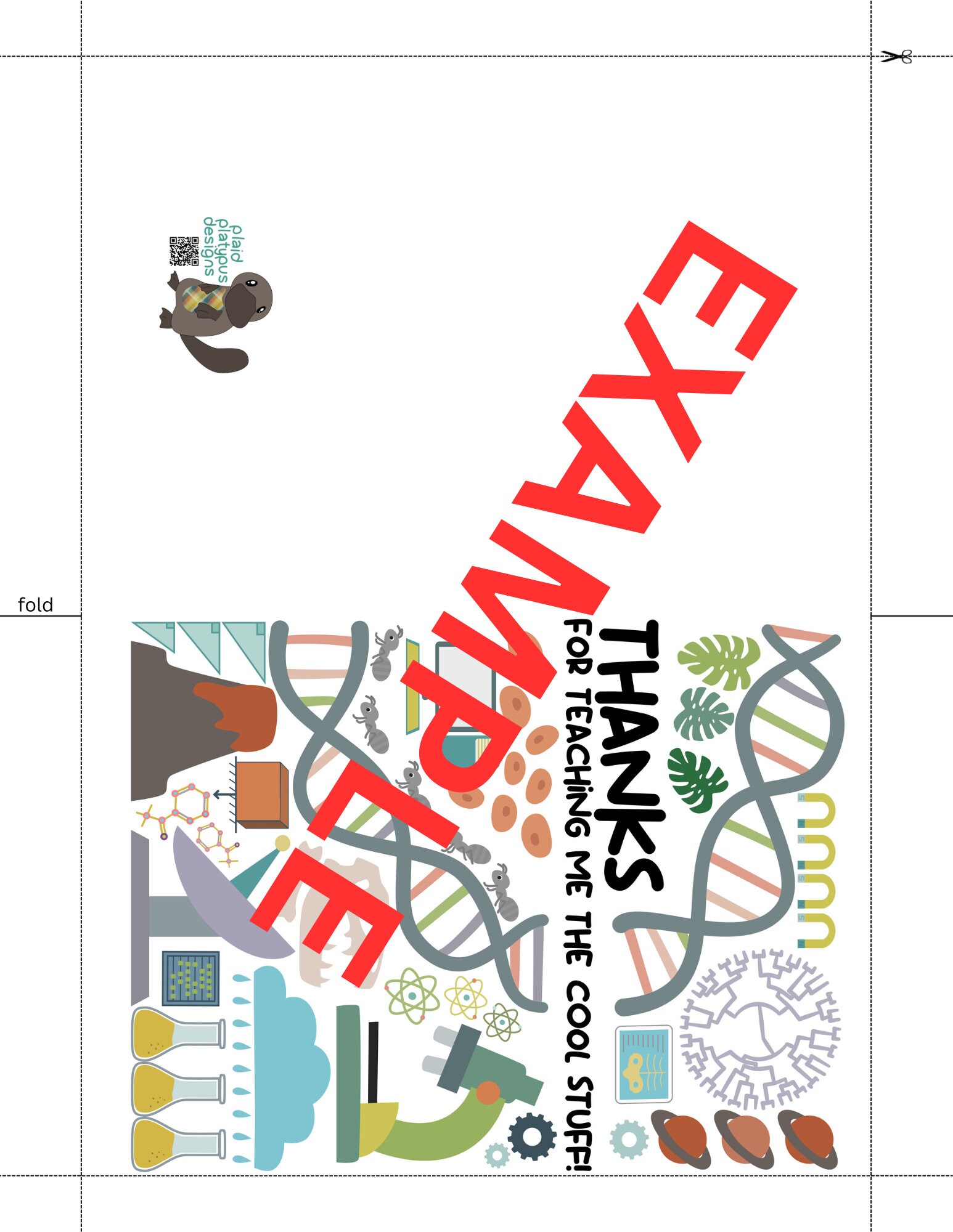 Printable Thank You Card | STEM Science Teacher - Etsy