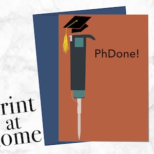 Printable Phd Graduation Card | Graduation Card for Phd in Molecular ...