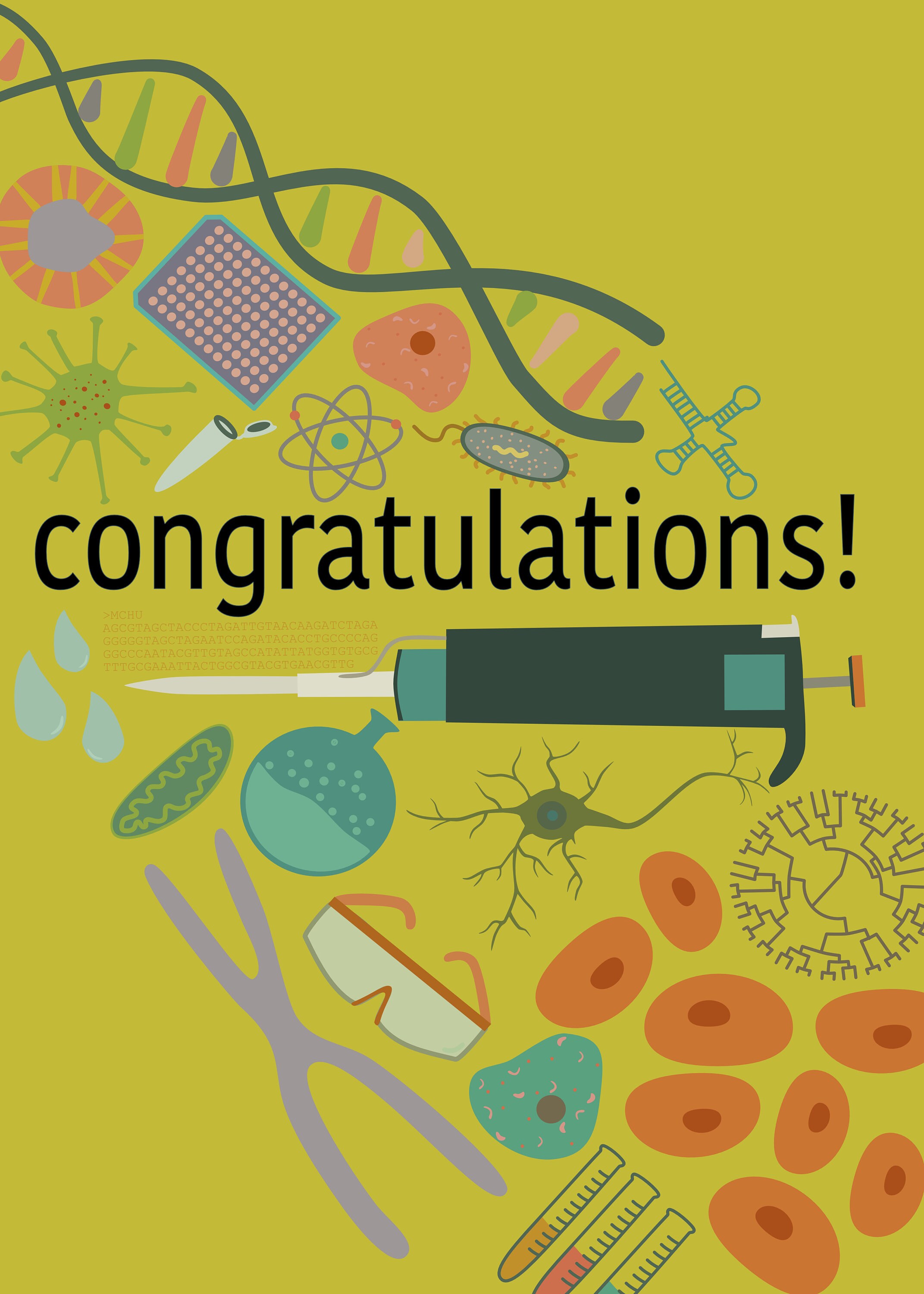 Biology Themed Congratulations Card | Printable Graduation Card for ...