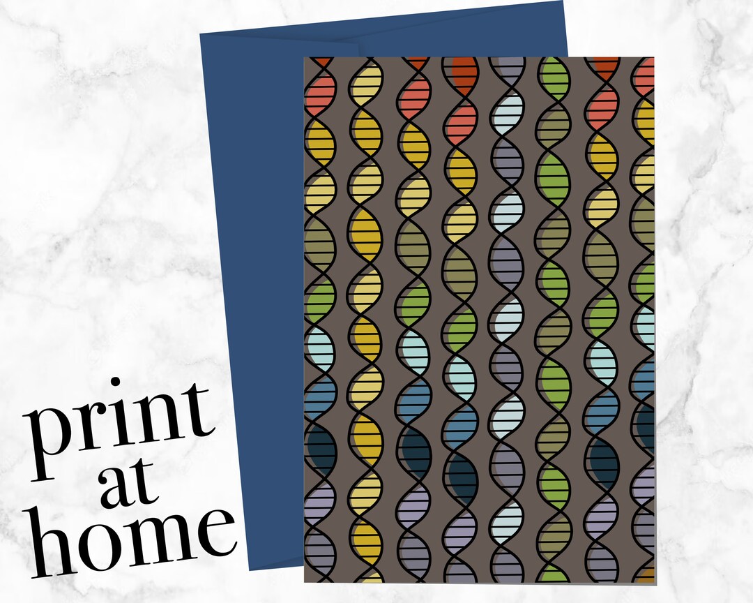 DNA Card | Genetics | Biology Printable Blank Card - Etsy