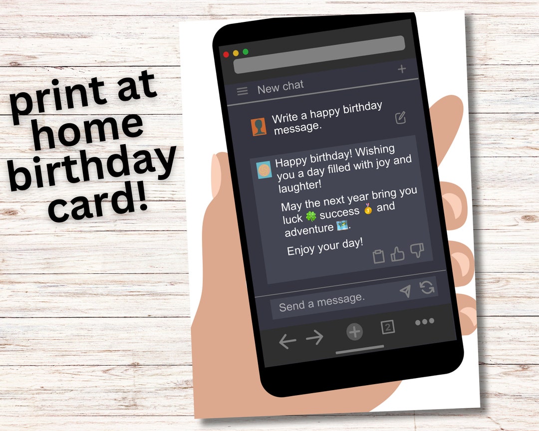 Nerdy Birthday Card | Chatgpt Inspired | Printable Card - Etsy
