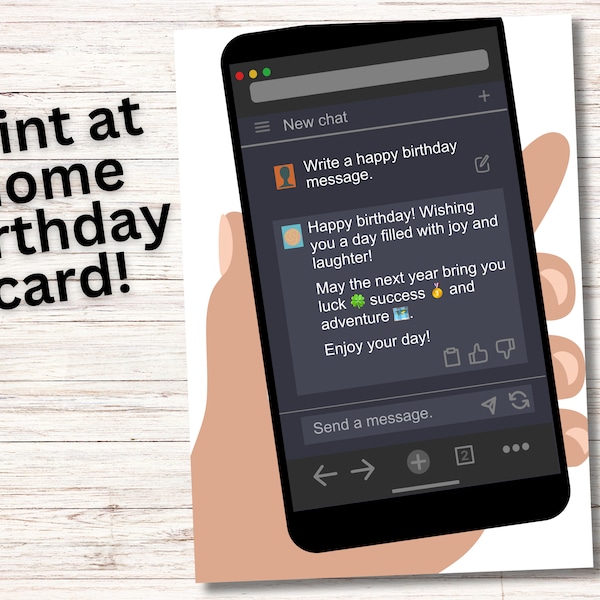 Chatgpt Birthday Card - Etsy