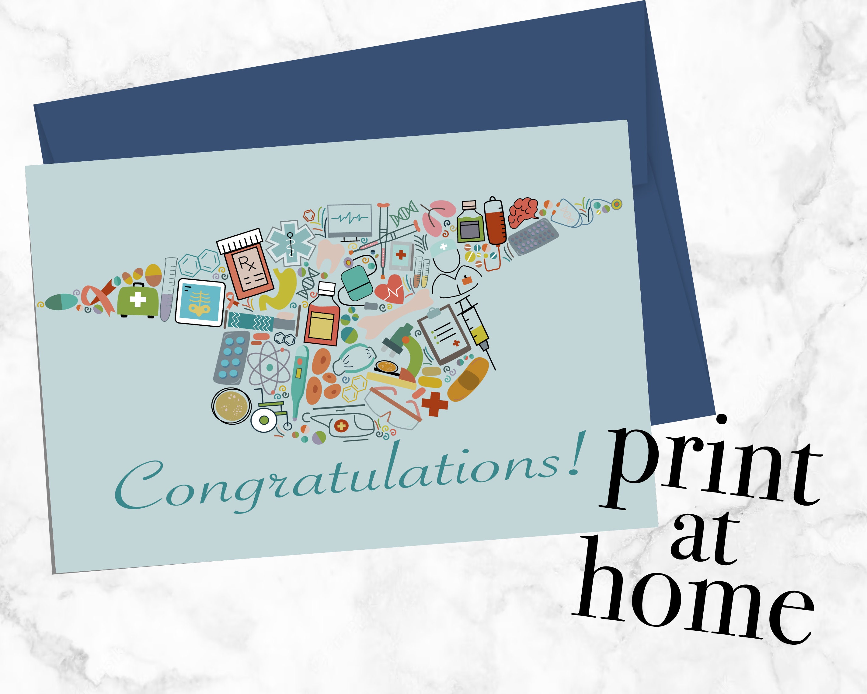 Printable Graduation Card | Medical School Graduation Card | Nursing ...