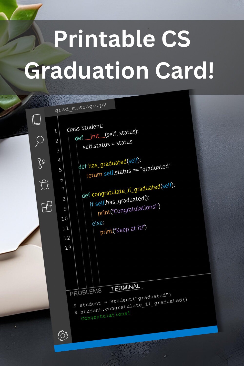 Computer Science Graduation Card | Printable Graduation Card - Etsy
