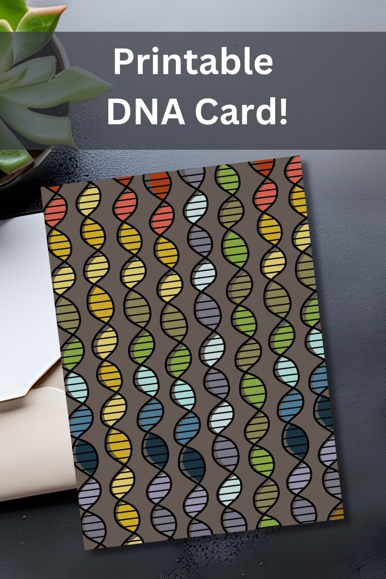 DNA Card | Genetics | Biology Printable Blank Card - Etsy