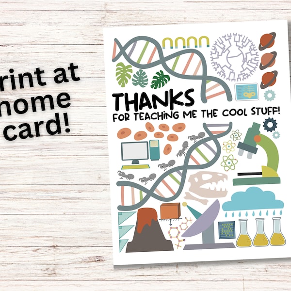 Science Thank You Printable - Etsy