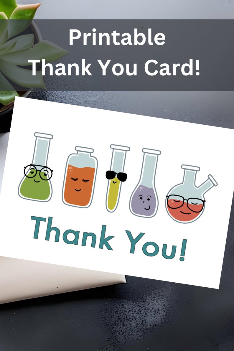 Digital Thank You Card | Chemistry Teacher | Science Teacher - Etsy