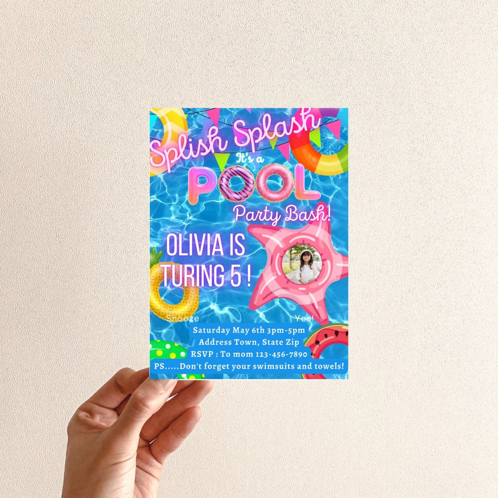 Editable Splish Splash Pool Party Invitation Template | Pool Party ...