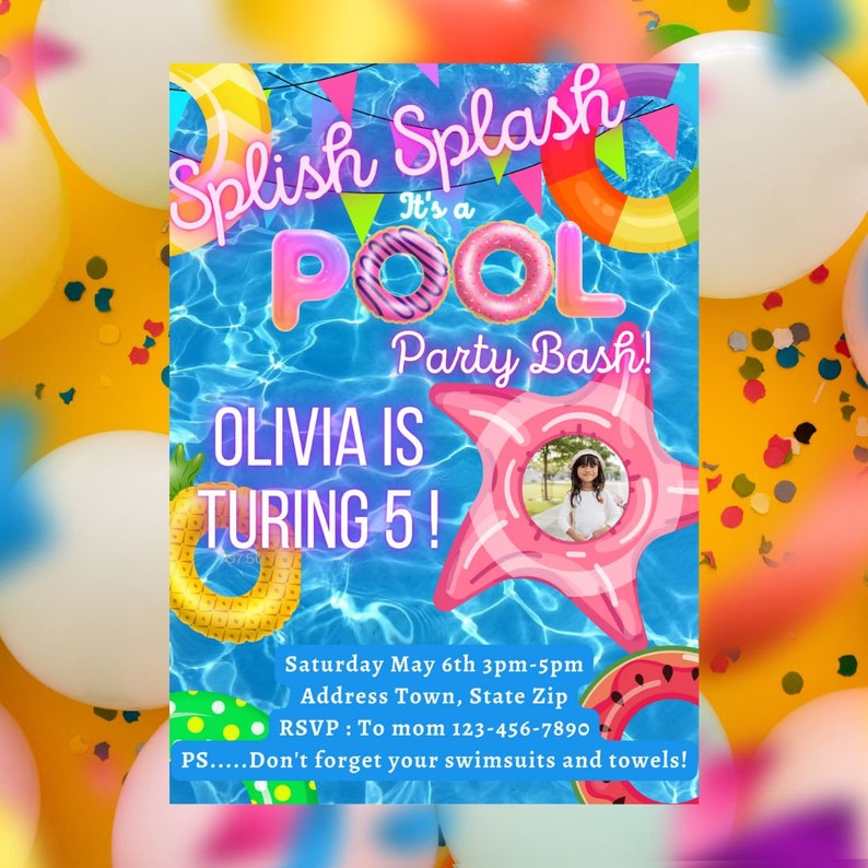 Birthday Pool Party Bash - Etsy