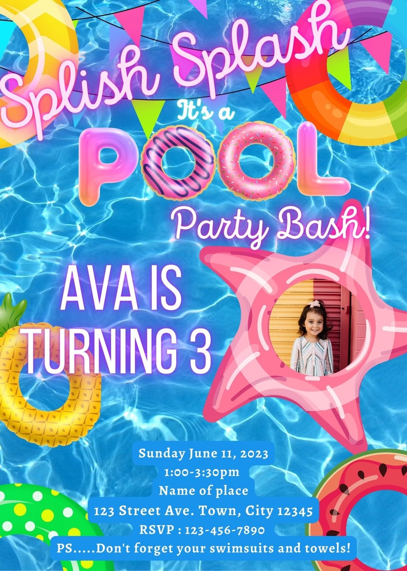 Birthday Pool Party Bash - Etsy