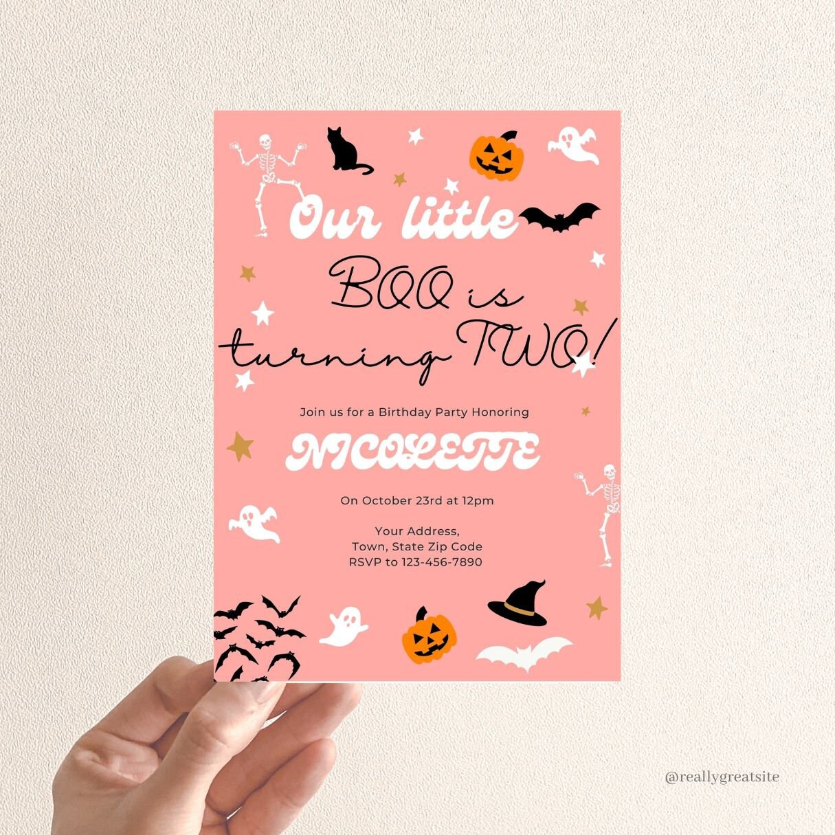 Editable Our Little Boo is Turning Two (number Editable) Halloween ...