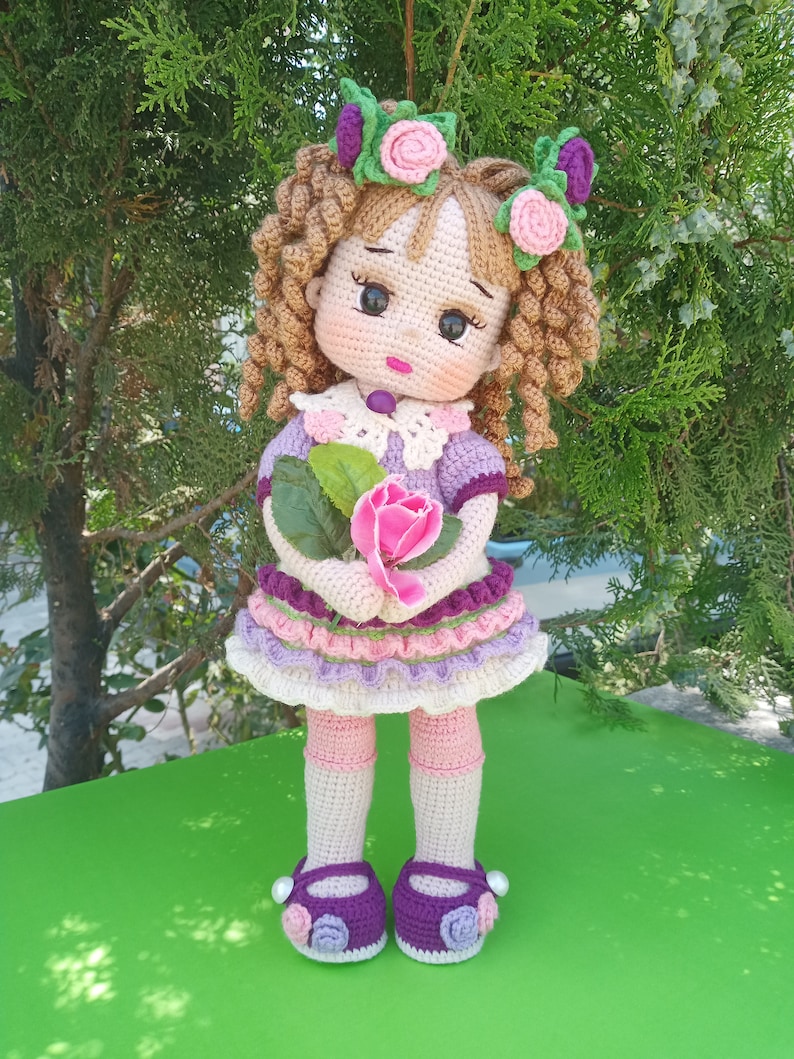 Handmade Crochet Amigurumi Doll: Posable Cotton Doll, Valentine's Gift ...