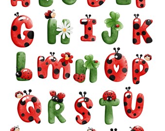 Ladybug Alphabet Poster Size A3 Printable - Etsy
