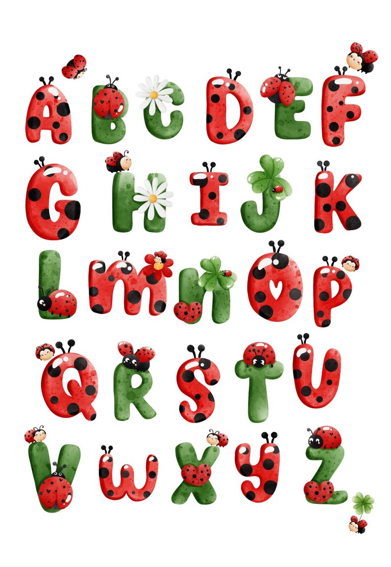Ladybug Alphabet Poster Size A3 Printable - Etsy