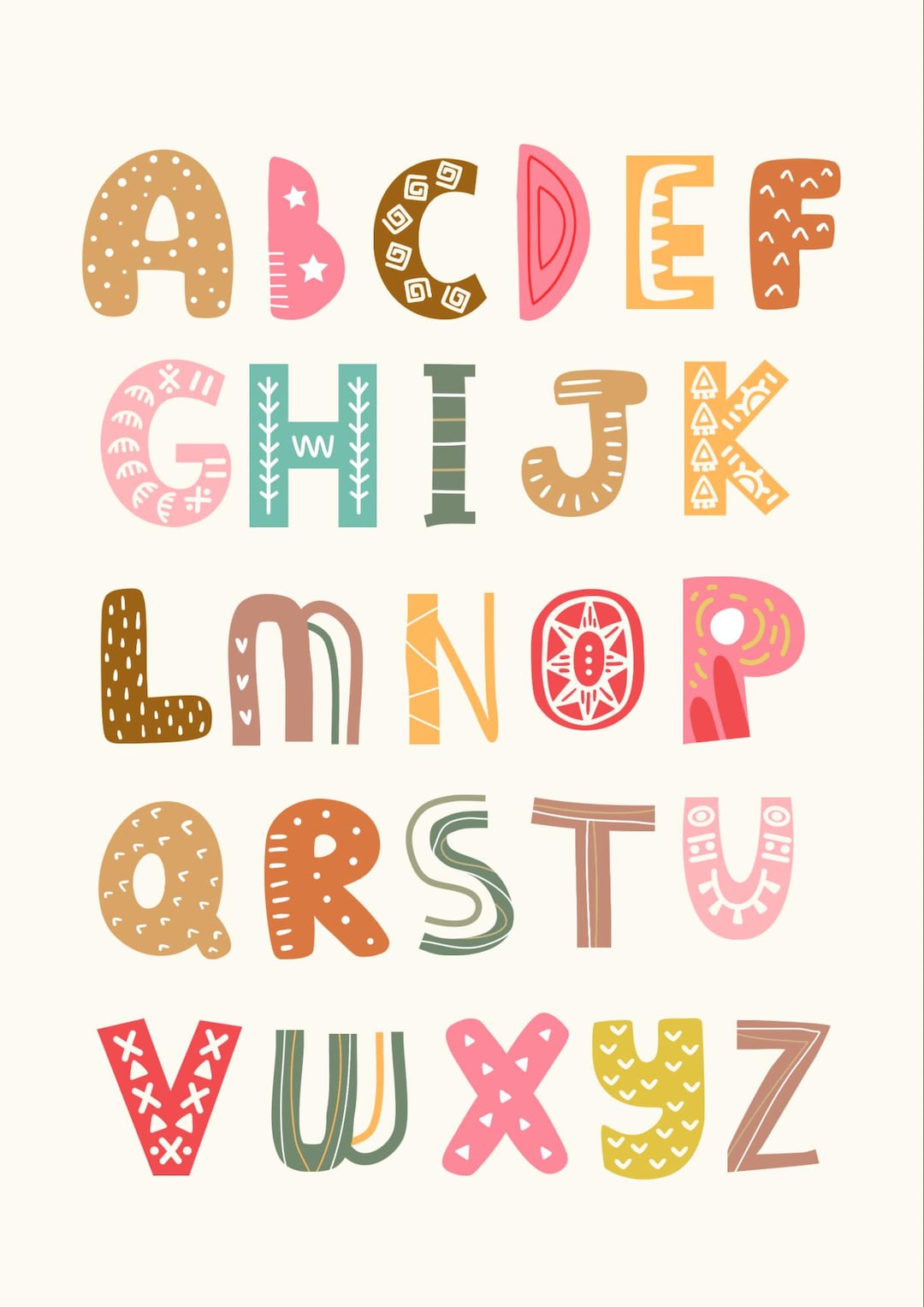 Scandinavian Alphabet Poster Printable A3size - Etsy