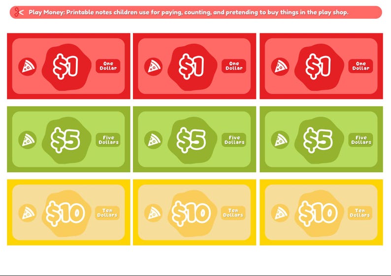 26 Pages - Pizza Shop Pretend Play Set - Kids Dramatic Play Restaurant ...